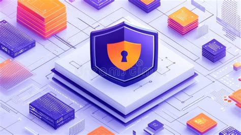 Secure The Future With The Digital Fortress A Shield Symbolizing Protection Amidst Colorful