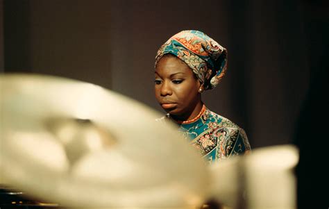 Download Nina Simone Candid Shot Drums Wallpaper
