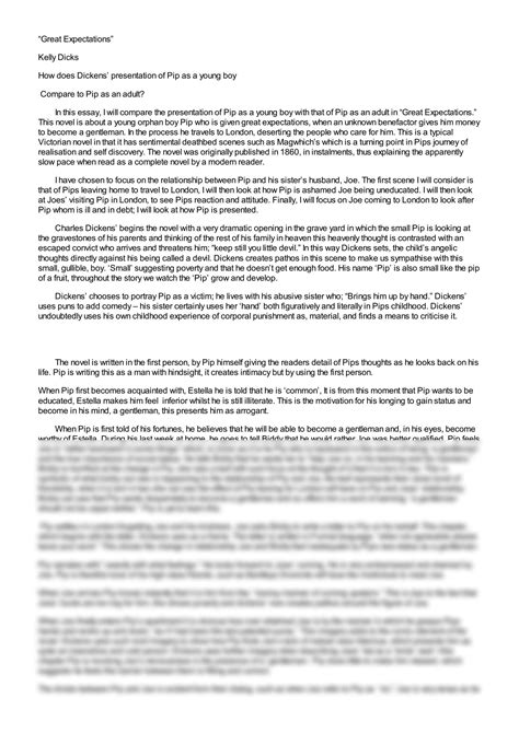 Solution How Does Dickens Presentation Of Pip As A Young Boy Compare