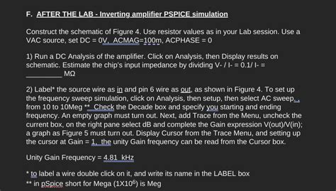 f after the lab inverting amplifier pspice