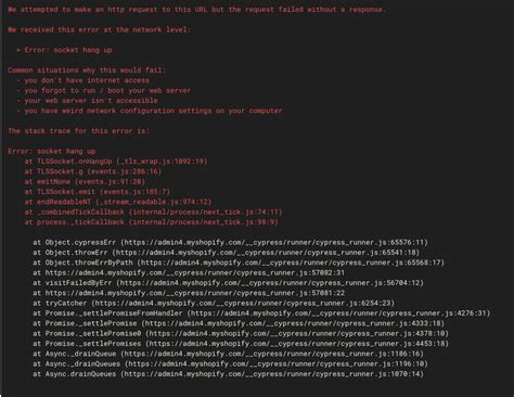 Circleci Throwing Socket Hang Up Errors When Running Tests · Issue 637 · Cypress Iocypress