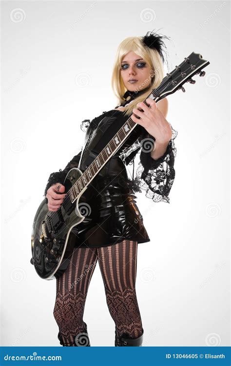 Guitar Player Stock Image Image Of Beautiful Fashion 13046605
