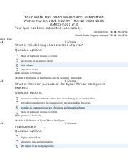 Understanding Cyber Threat Intelligence Key Concepts Course Hero