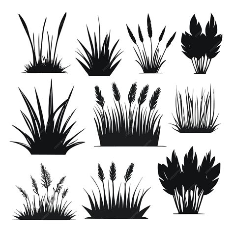 Premium Vector Grass Vector Art Design Set