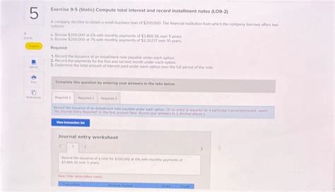 Solved Exercise Static Compute Total Interest And Chegg