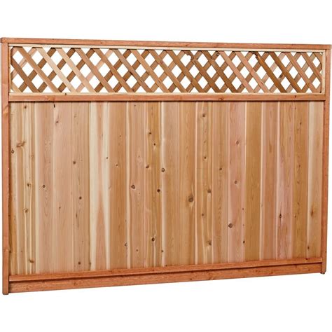 6 Ft X 8 Ft Premium Cedar Lattice Top Fence Panel With Stained Spf
