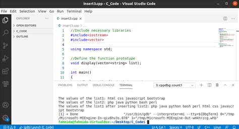 Vector Insert Function In C