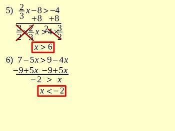 Solving Multi Step Linear Inequalities By Math PowerPoint Lessons