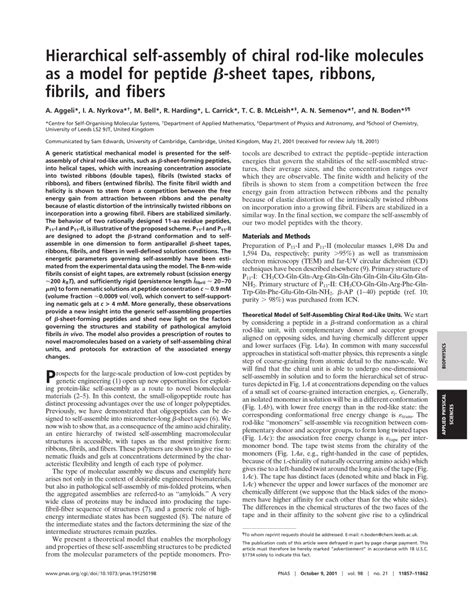 Pdf Hierarchical Self Assembly Of Chiral Rod Like Molecules As A