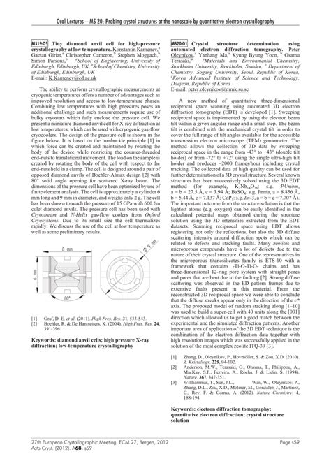 Pdf Crystal Structure Determination Using Automated Electron Diffraction Tomography