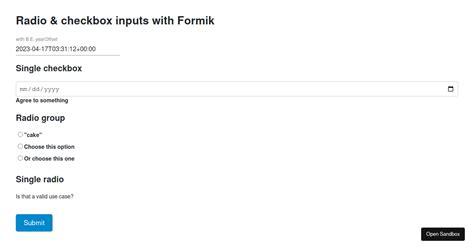 Formik Radio Codesandbox