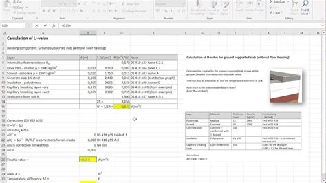 Calculation Of U Value Ground Supported Slab Without Floor Heating