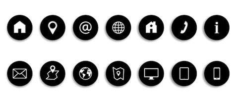 Premium Vector Business Contact Icon Set Group Of Communication