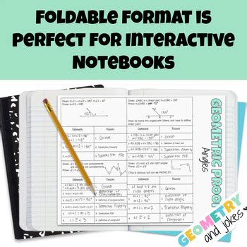 Geometric Two Column Proofs With Angles Guided Notes For Geometry Notebooks