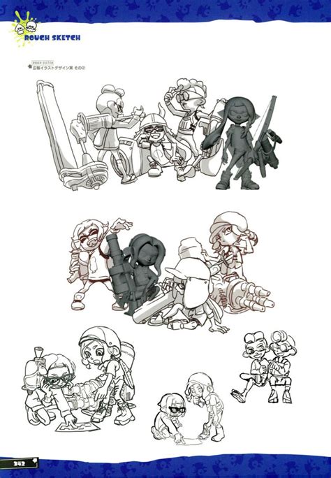 Promo Character Sketches Splatoon Book Art Splatoon 2 Art