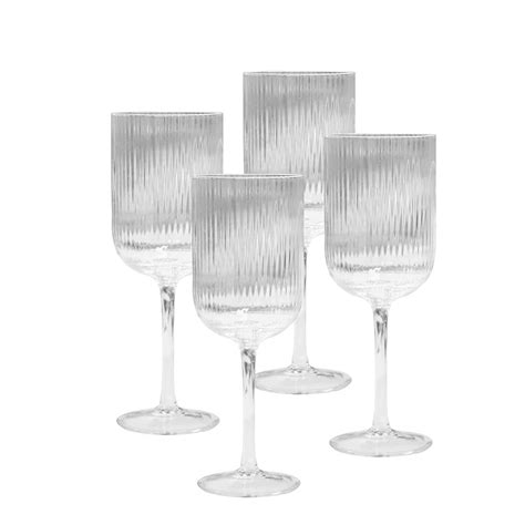Ivy Ribbed Wine Glasses Promotional Products Online Jem Promotional