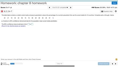 Solved Homework Chapter 8 Homework Save Score 0 Of 1 Pt 15