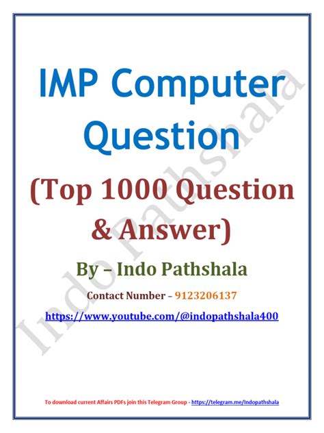 Imp 1000computer Question Colour Pdf Network Topology Internet