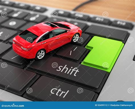 Car On The Keyboard Stock Illustration Illustration Of Request 55499112