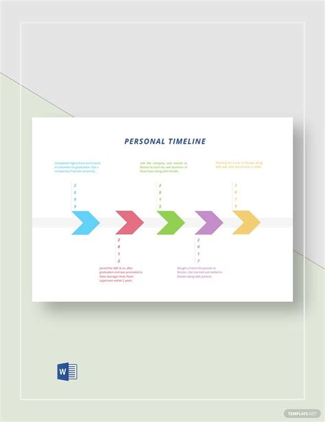 Personal Timeline Template In Word Download