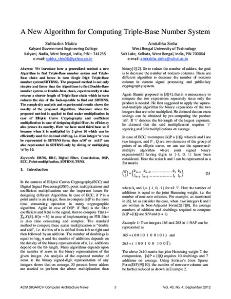 Pdf Efficient Algorithm For Triple Base System