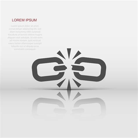 Premium Vector Broken Chain Sign Icon In Flat Style Disconnect Link