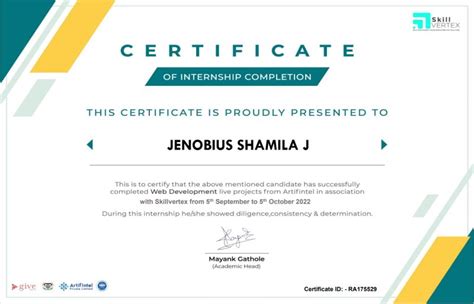 Jenobius Shamila J On Linkedin Webdevelopment Internship