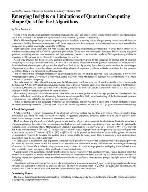 Limitations Of Quantum Computing Algorithms Hackernews Udocz