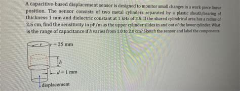 Solved A Capacitive Based Displacement Sensor Is Designed To