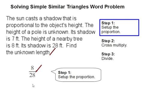 Solving Simple Similar Triangles Word Problem Worksheets Library