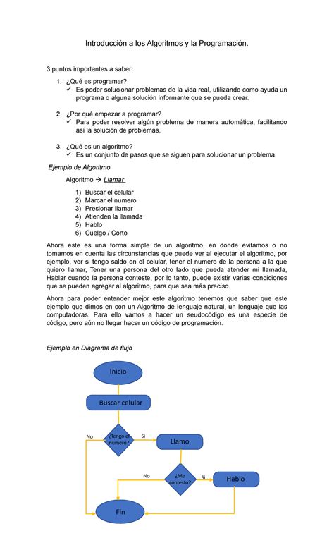 Introducción A Los Algoritmos Y La Programación 3 Puntos Importantes