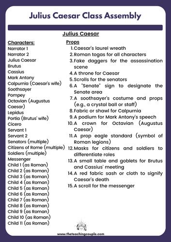 Julius Caesar Class Assembly Script Teaching Resources