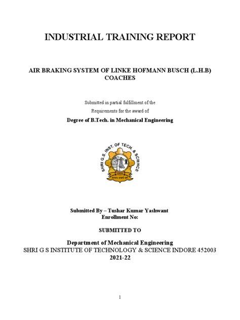 industrial training report msc pdf rail transport rolling stock