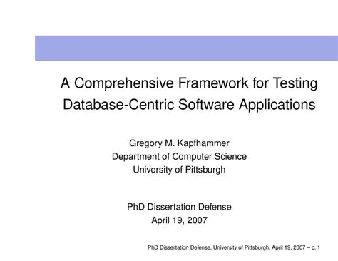 A Comprehensive Framework For Testing Database Centric Applications Speaker Deck