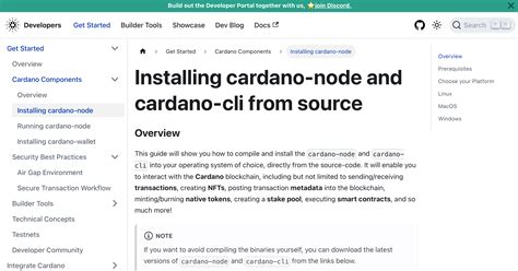 Getting Cardano Node And Cardano Cli Cardano Developer Portal
