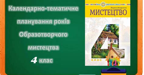 Календарно тематичне планування Образотворче мистецтво 4 клас КТП Образотворче мистецтво
