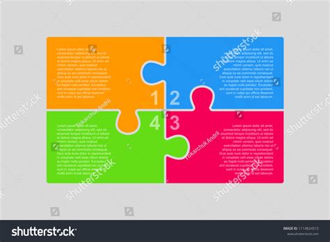 4 Puzzle Pieces Template