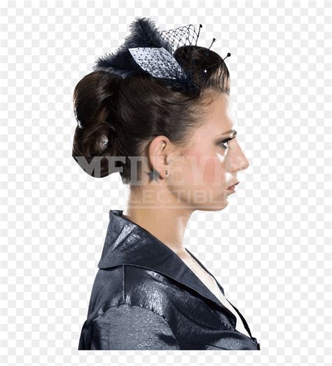 Vintage Net And Feather Hair Comb Bun Hd Png Download 478x847 4799232 Pinpng