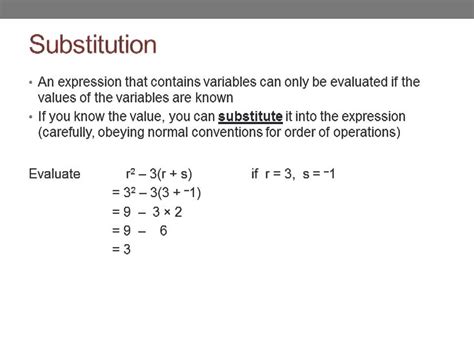 Substituting Into Expressions Youtube