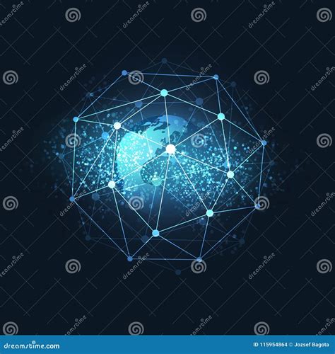Cloud Computing And Networks Concept With Earth Globe Abstract Global Digital Connections