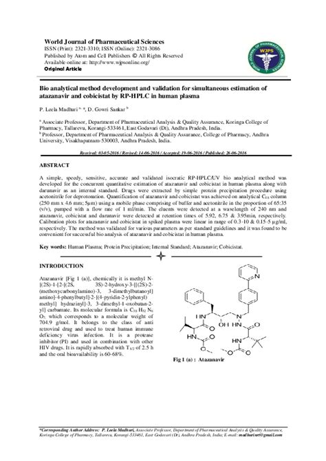 doc bio analytical method development and validation for simultaneous