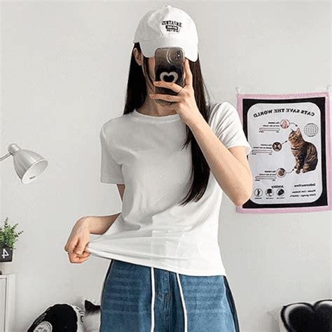 [데일리 베이직 4col] 타오 심플 라운드 무지 반팔 티셔츠 이너티 쭉티 무지크롭티 최저가 군살커버 쫀쫀 깔별소장 가성비갑 에이블리