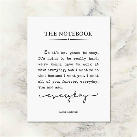 Love The Notebook Quotes The Notebook Romantic Quote Printable