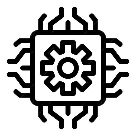 premium vector laptop processor icon outline laptop processor vector icon for web design