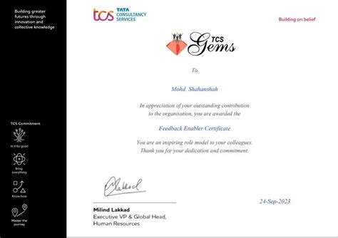 Certificate Of Appreciation