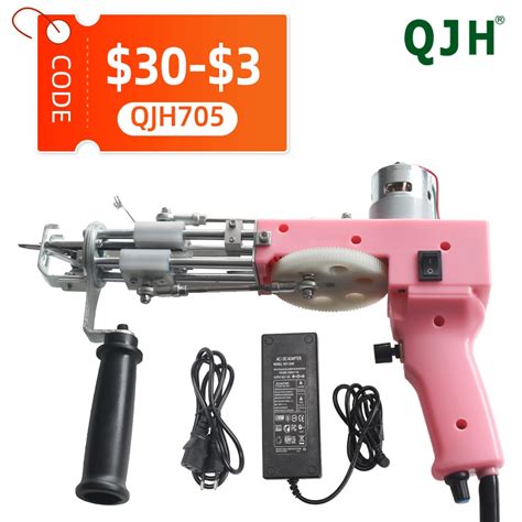 2 In 1 컷 파일 루프 파일 러그 건 기계 스타터 키트 러그 터프팅 키트 전기 터프팅 건 카펫 직조 플록 머신 핑크 Aliexpress