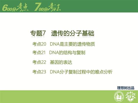 【理想树600分考点 700分考法】 2016届高考生物专题复习课件：专题7 遗传的分子基础共33张pptword文档在线阅读与下载无忧文档