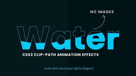 Pure Css3 Water Wave Text Animation Effects Using Css Clip Path Youtube