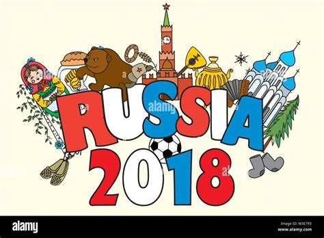 Banner Russia 2018 Simboli Di Russo Viaggio Russia Tradizioni Russe