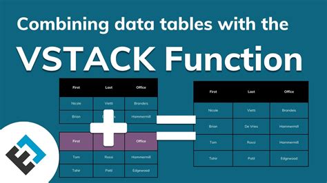 Combining Multiple Tables In Excel With Vstack Everyday Office Youtube